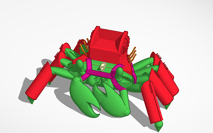 3D design Crab with bedazzled saddle - Tinkercad