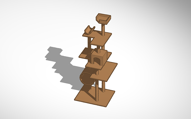 3D design cat Tree Model - Tinkercad