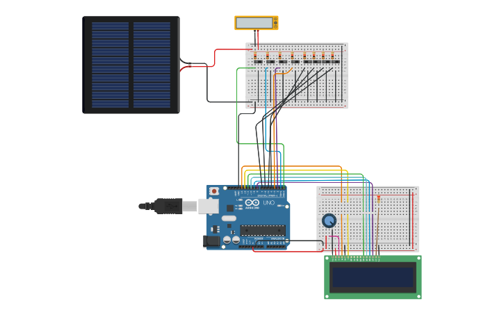 Circuit design parqueadero - Tinkercad