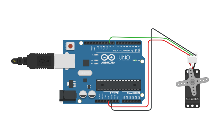 Circuit Design Servo Motor Rotate Clockwise Tinkercad 1775