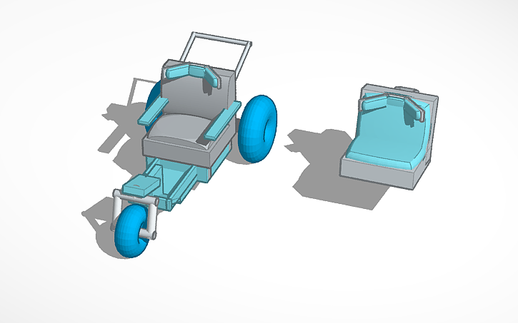 3D design Beach Wheelchair - Tinkercad
