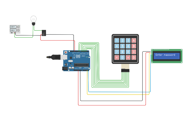 Circuit Design Keypad Password Tinkercad