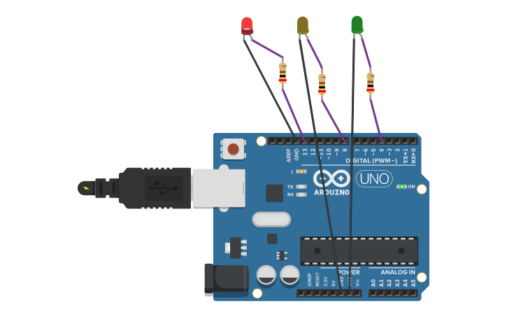 Circuit design Traffic Light Assignment Rancho Labs | Tinkercad