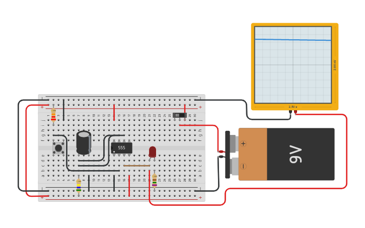 Circuit design Circuito integrado 555 Ficha 4 - Tinkercad