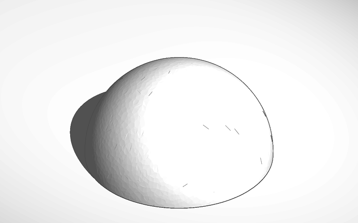 3D design V2 High Resolution 130mm Half Sphere - Tinkercad