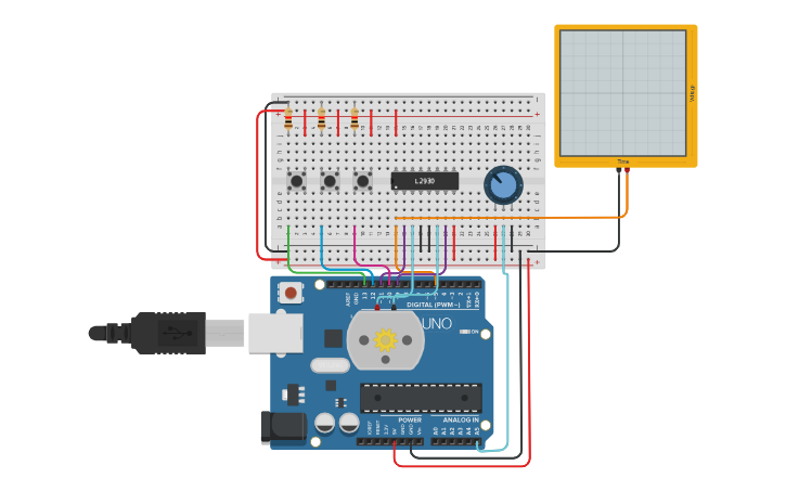 Circuit design motore cc pagaz - Tinkercad