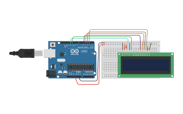 Circuit design LCD - Tinkercad