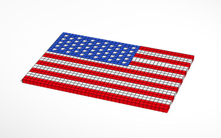 3D design American Flag Pixel Art - Tinkercad