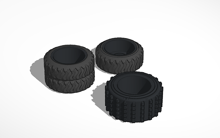 3D design RC car tire + wheel 12mm hex: | Tinkercad