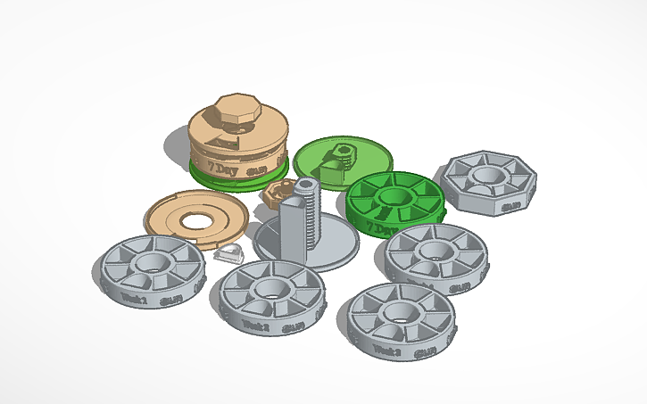 3D design 211106 - Pill Container 4 Week Stack & 7 Day with Secret ...