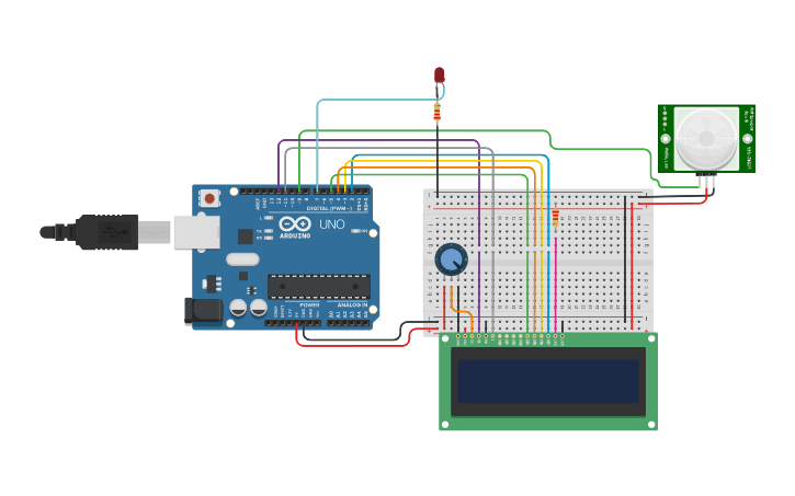 Circuit design Sensor Gerak - Tinkercad