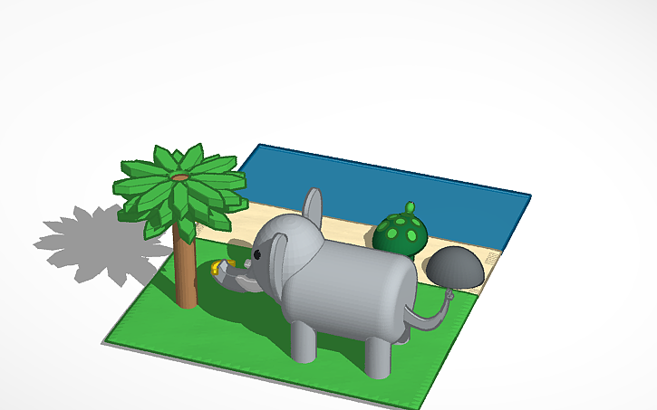 3D design elephant and turtle | Tinkercad