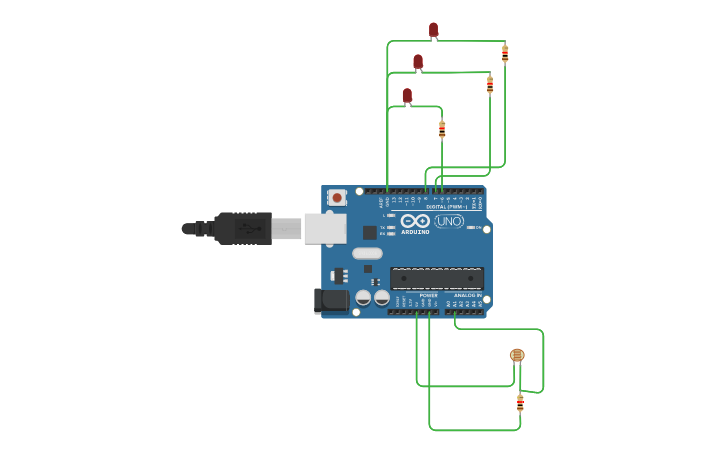 Circuit design Photoresistor - Tinkercad