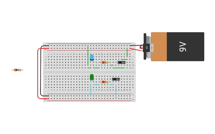 Circuit design Conexión de 3 LEDs - Tinkercad