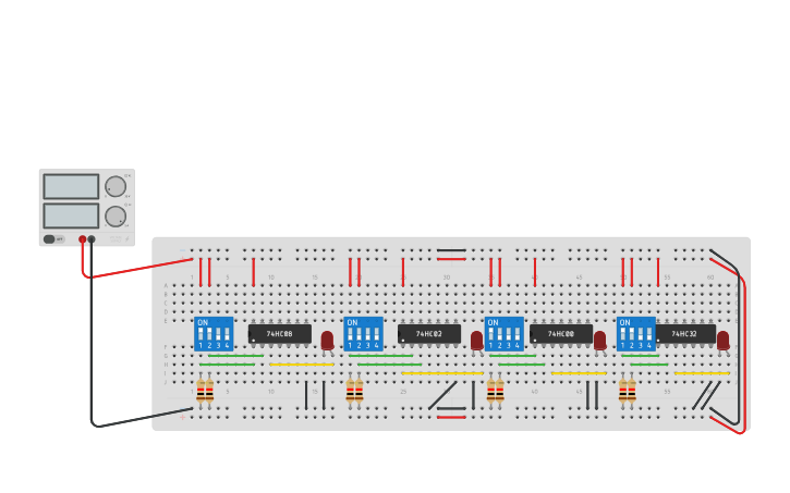 Circuit design Práctica 1. Compuertas lógicas (AND, NOR, NAND, OR) - Tinkercad