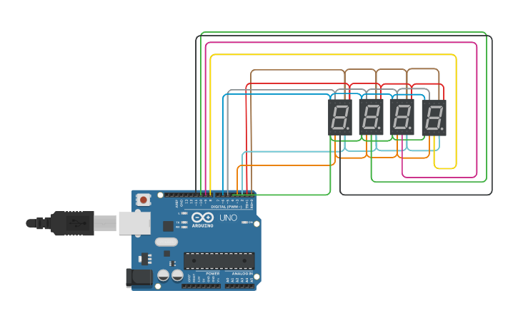 Circuit design 4 digital tube - Tinkercad