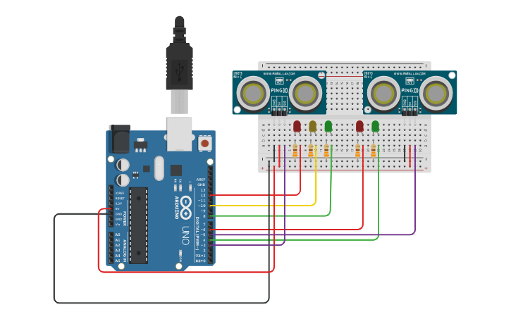 Circuit Design Copy Of Semáforo Com Sensor Tinkercad 9529