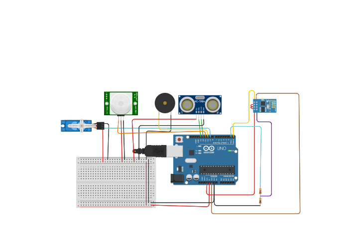 Circuit design Smart Hand Sanitizer | Tinkercad