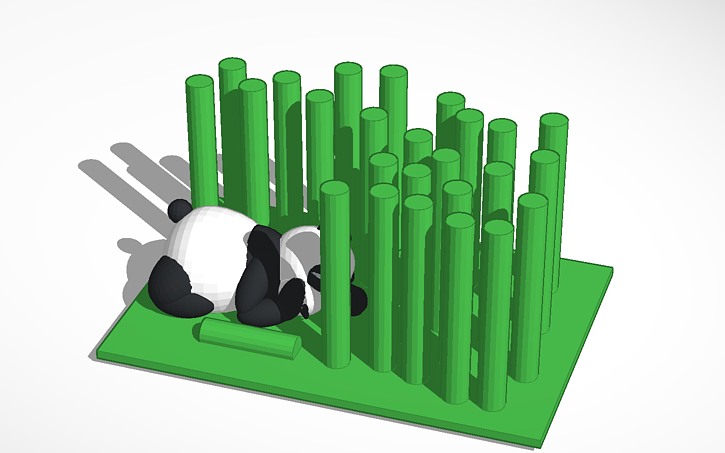 3D design Baby Panda Sleeping After Eating Bamboo | Tinkercad