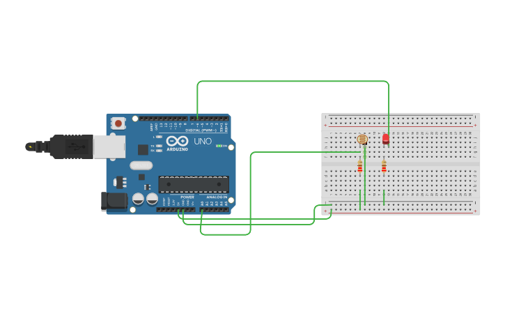 Circuit Design Arduino With Photoresistor Tinkercad