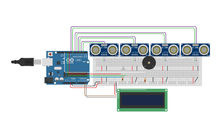 Circuit design Smart Bus - Tinkercad