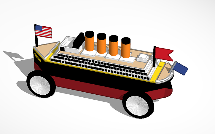3D design Titanic Themed Soapbox Racer (Recreated) - Tinkercad