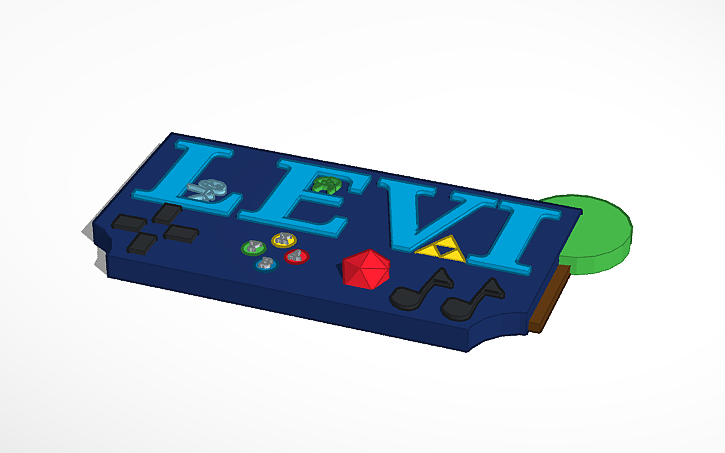 3D design LEVIS NAME TAG - Tinkercad