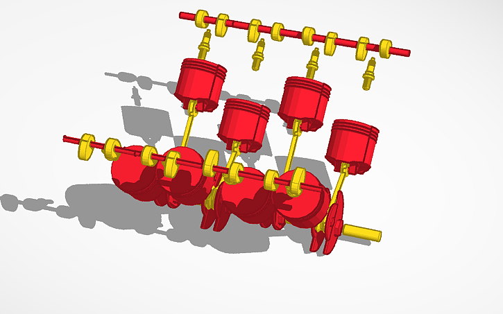 3D design V8 Engine - Tinkercad