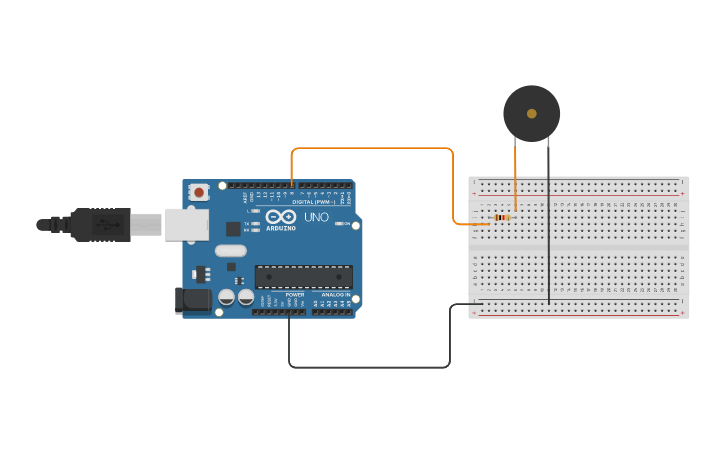 Circuit design Buzzer - Tinkercad