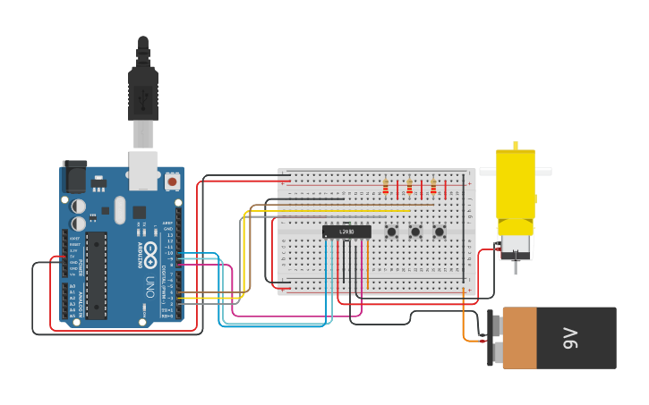 Circuit design Elevador - Tinkercad