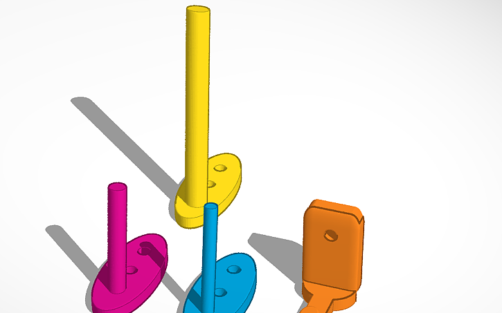 3D design Simple Hook designs 4, 3, 2, 1 | Tinkercad