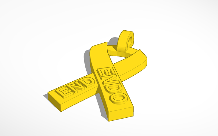 3D design End Endo Awarness Ribbon - Tinkercad
