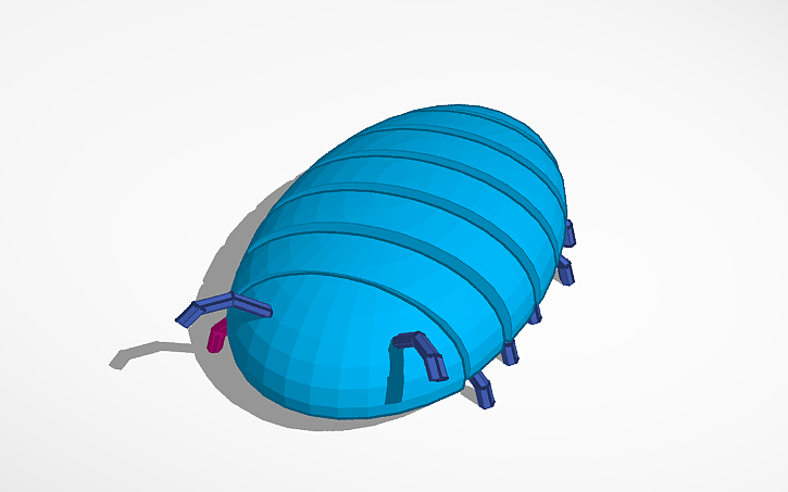 3D design articulated isopod - Tinkercad