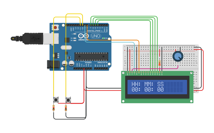 Circuit Design Cronometro Tinkercad