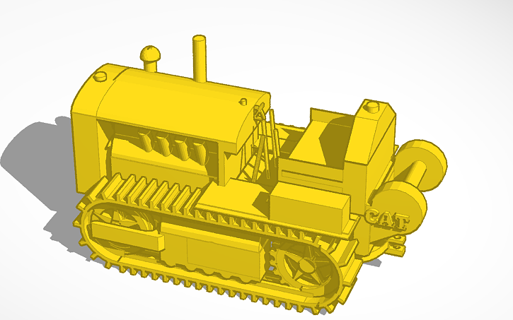 3D design Caterpillar D2 with winch - Tinkercad