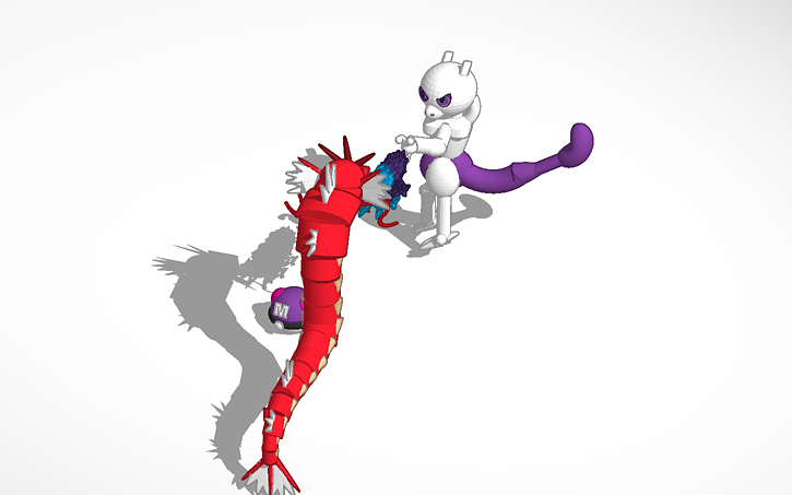3D design Mewtwo vs Red Gyarados | Tinkercad
