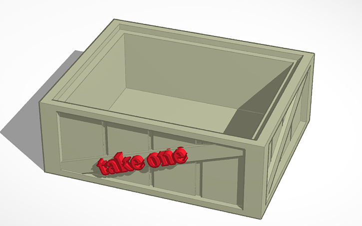 3d Design Crate Bin Tinkercad