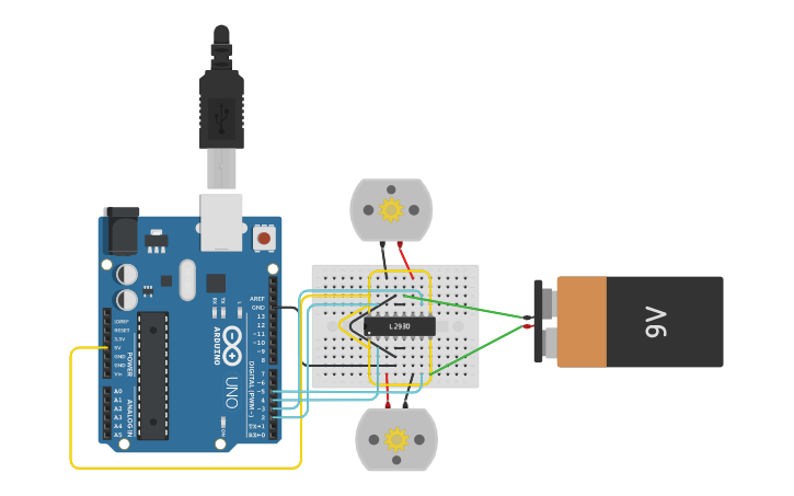 Circuit design DC Motor - Tinkercad