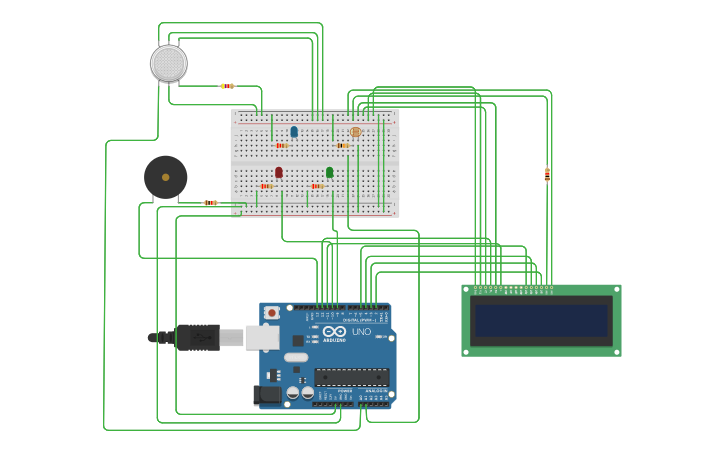 Circuit design Gas sensor | Tinkercad