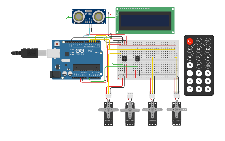 Circuit design Smart Trash Can - Tinkercad