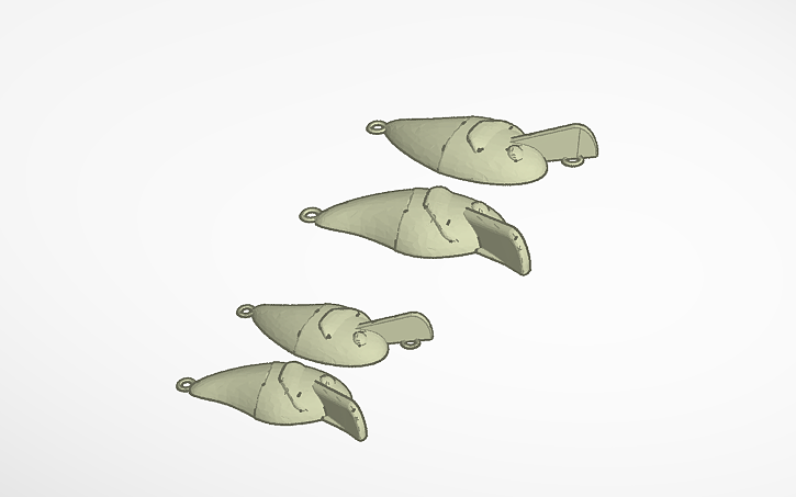 3D design spoon lure - Tinkercad