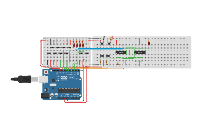 Circuit design Copy of 74157 - Tinkercad