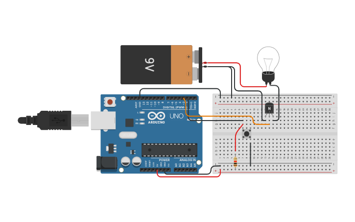 Circuit design TRANSISTOR NPN | Tinkercad