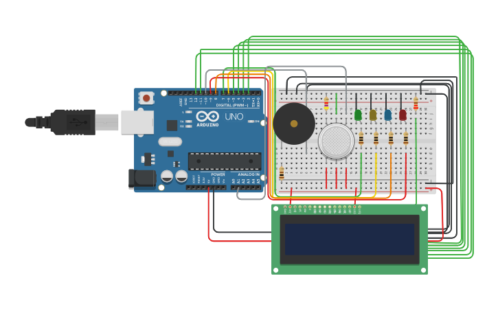 Circuit design Sensor Gas - Tinkercad