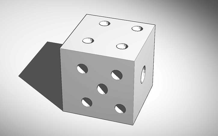 3D design DADO - Tinkercad