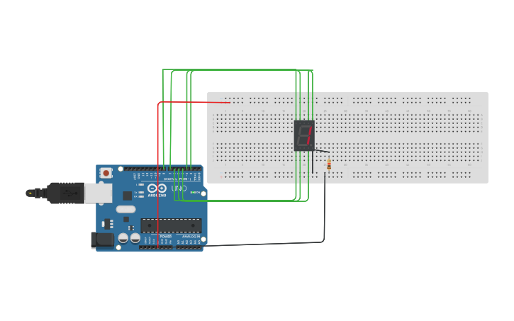Circuit design 0 to 9 counter - Tinkercad