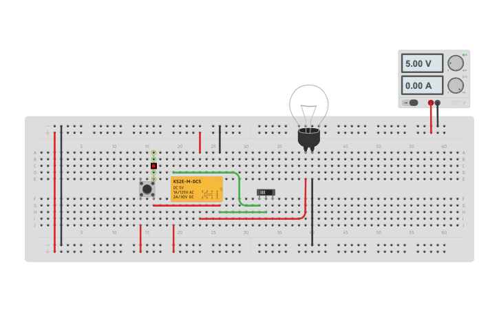 Circuit design DESN490 SR latch with DPDT relay - Tinkercad