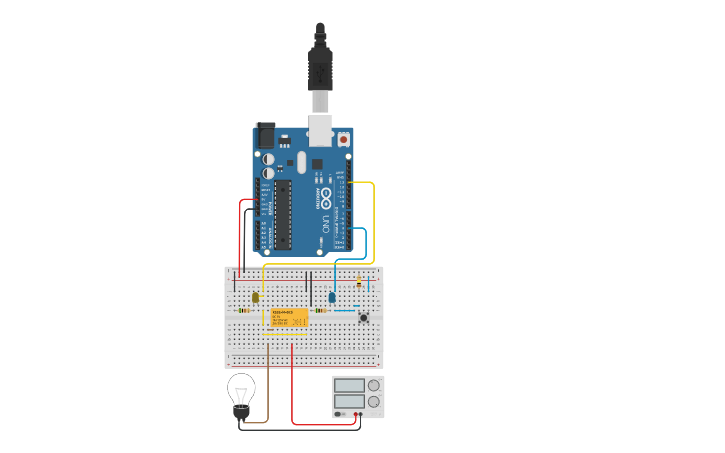 Circuit design Control de bombilla 12V con Arduino - Tinkercad