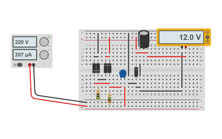 Circuit design Dioda Bridge - Tinkercad