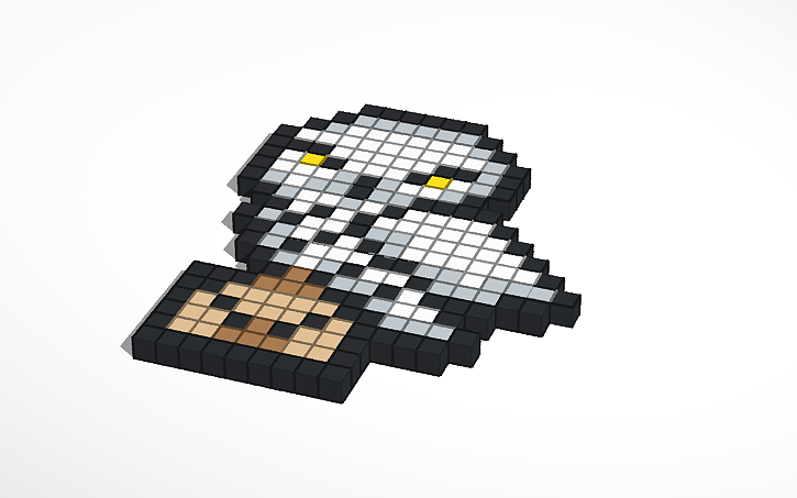 3D design Pixel Art Hedwig - Tinkercad